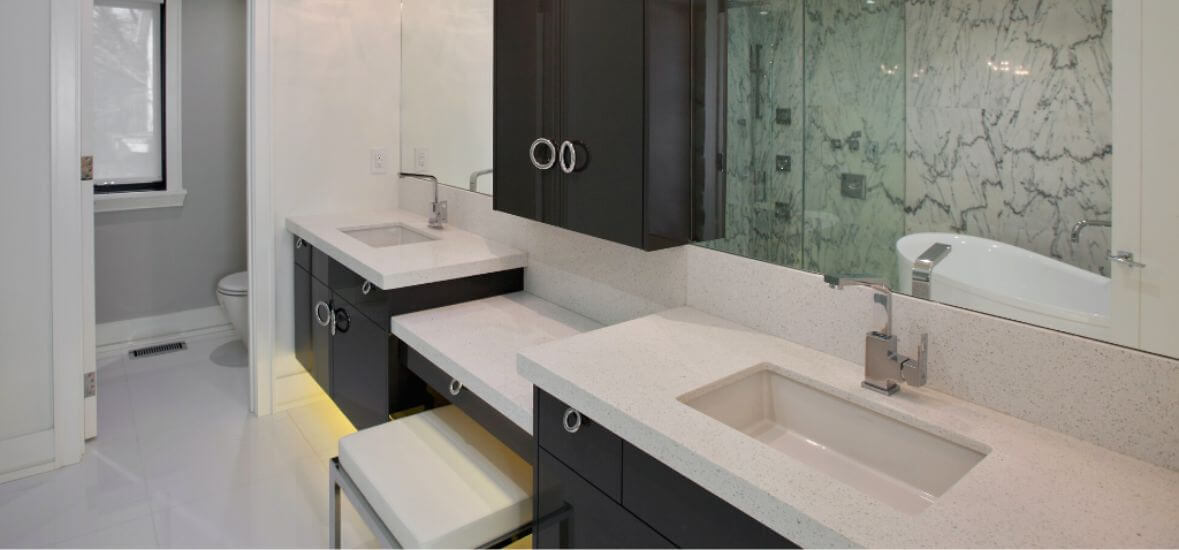 The Truth About Corian Bathroom Vanity Tops - Kauffman Kitchens